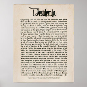Desiderata Poster | Zazzle.de