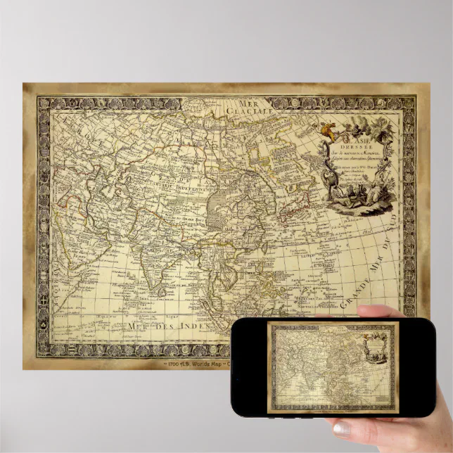 1700 AD OLD WORLD MAP Poster | Zazzle.de