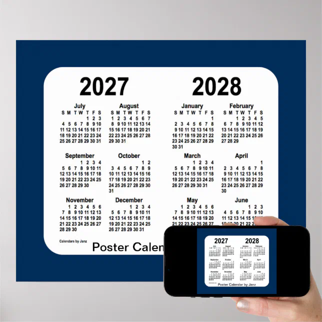 2027-2028 Police Box Blue School Calendar by Janz Poster | Zazzle.de