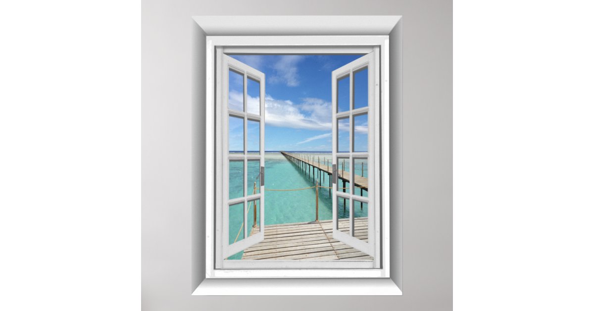 3D Ocean View Fake Window Poster | Zazzle.de