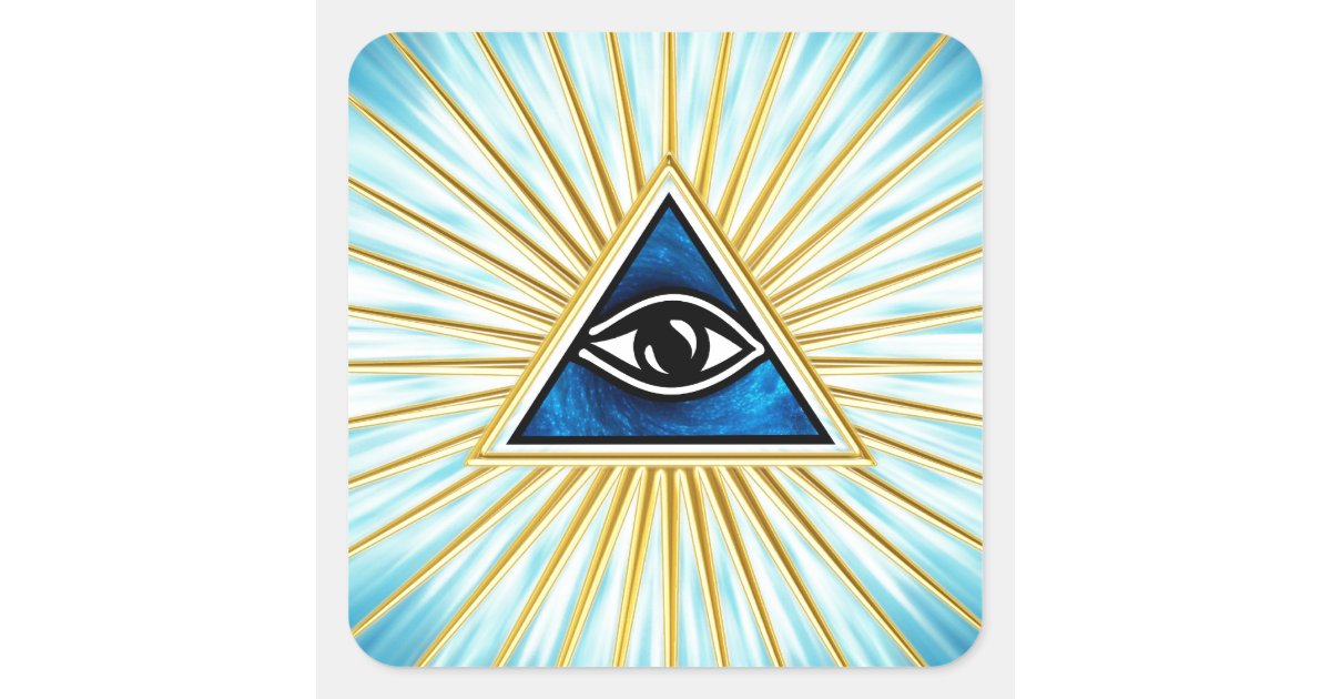 Allsehendes Auge Gottes, Pyramide, Freimaurer Quadratischer Aufkleber ...