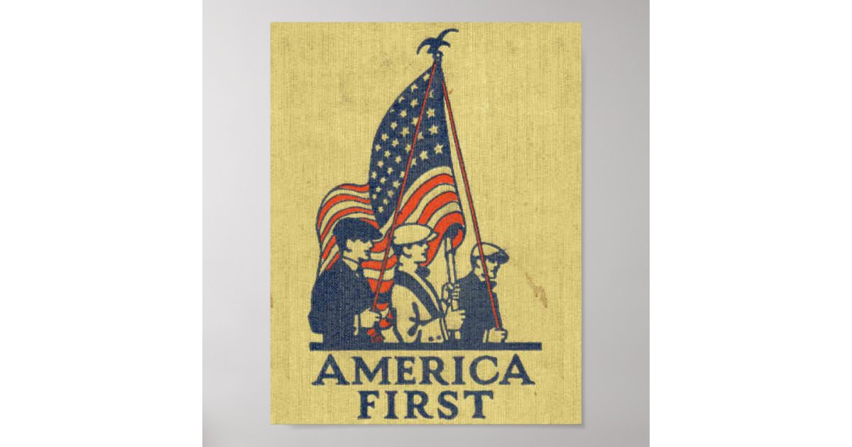 America First Patriots American Flag Vintag USA Poster | Zazzle.de