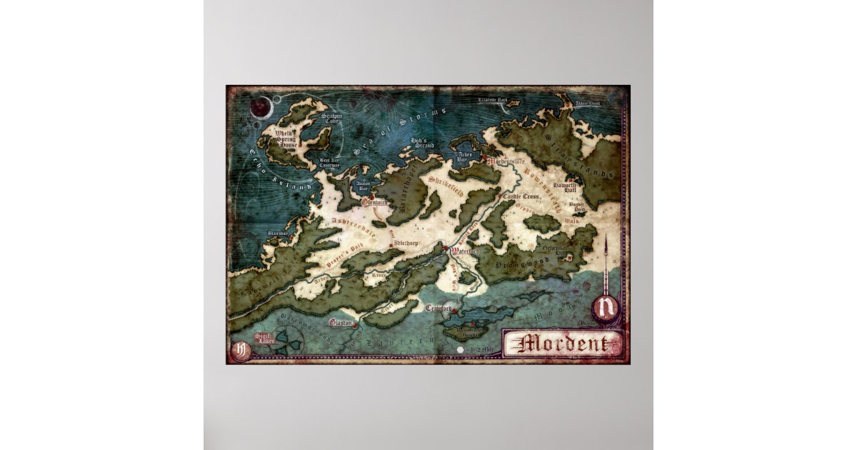 Annotated Map of Mordent (Ravenloft) Poster | Zazzle.de