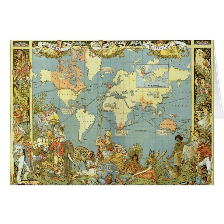 Antique World Map of the British Empire, 1886 | Zazzle.de