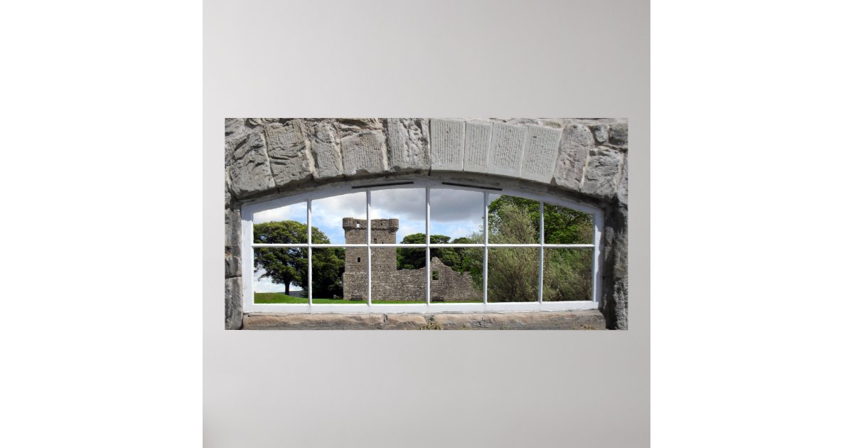 Arched Window mit View of Scottish Castle Poster | Zazzle.de