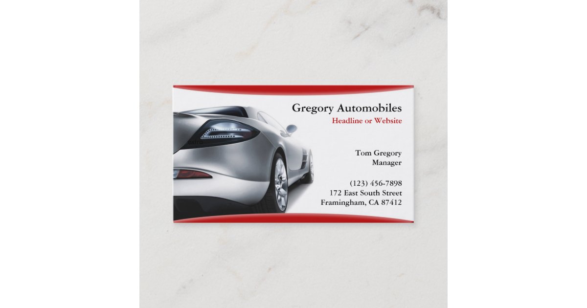 Auto Cars Business Card Visitenkarte | Zazzle.de