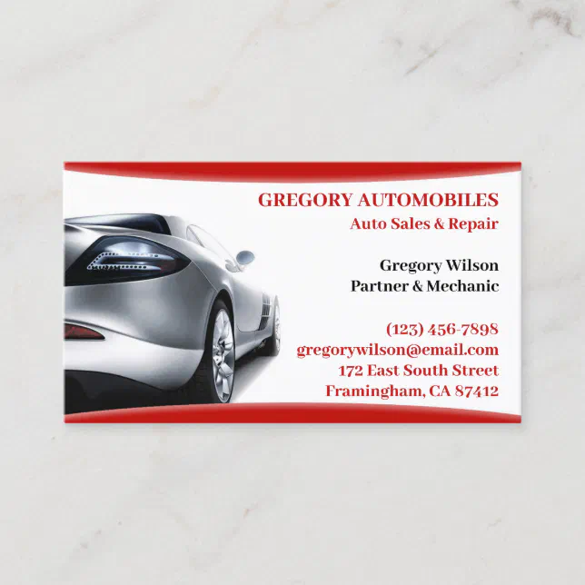 Auto Cars Business Card Visitenkarte | Zazzle.de