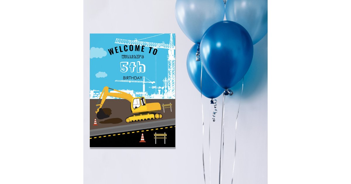 Bagger Truck Bauwagen Geburtstagspartei Poster | Zazzle.de