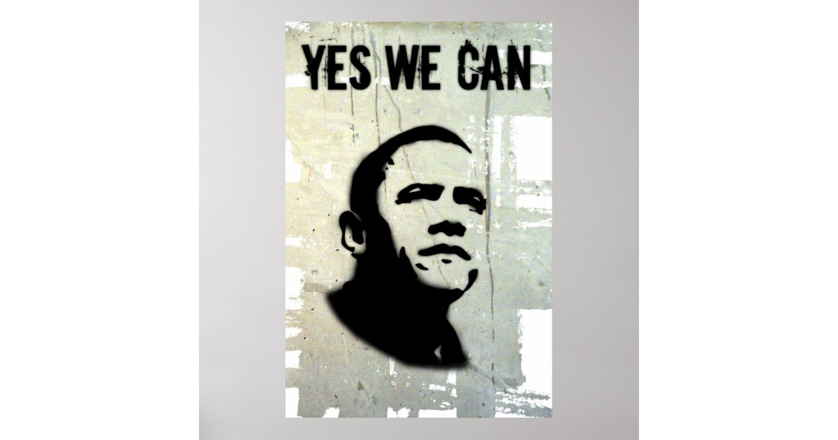 Barack Obama Stencil Concrt Poster | Zazzle.de
