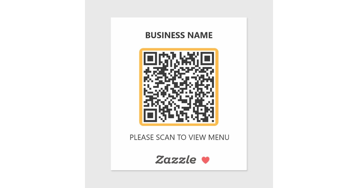Basic Restaurant QR Code Scan für Menüaufkleber Aufkleber | Zazzle.de