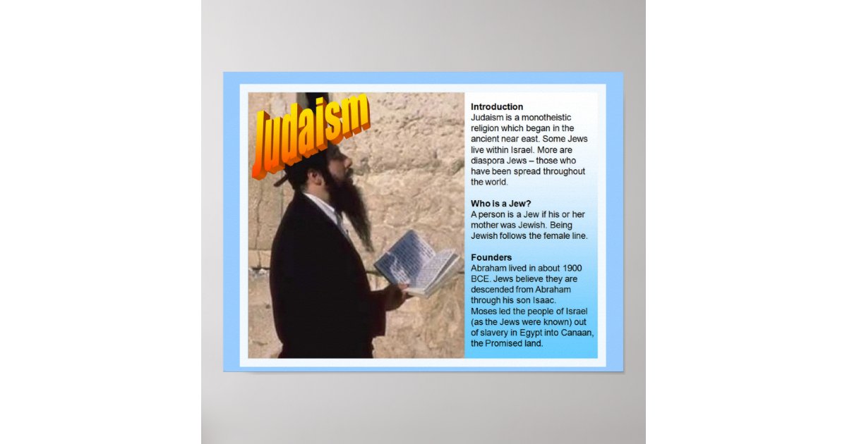 Bildung, Weltreligionen, Faktendatei für das Juden Poster | Zazzle.de