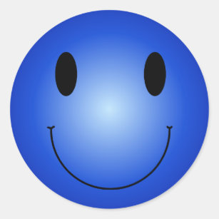 Blau Smiley Aufkleber | Zazzle.de