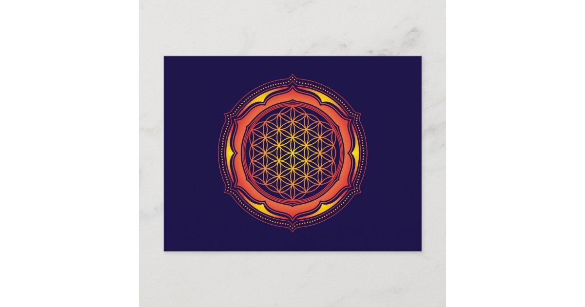 Blume des Lebens, Lotus, Heilige Geometrie, Buddhi Postkarte | Zazzle.de