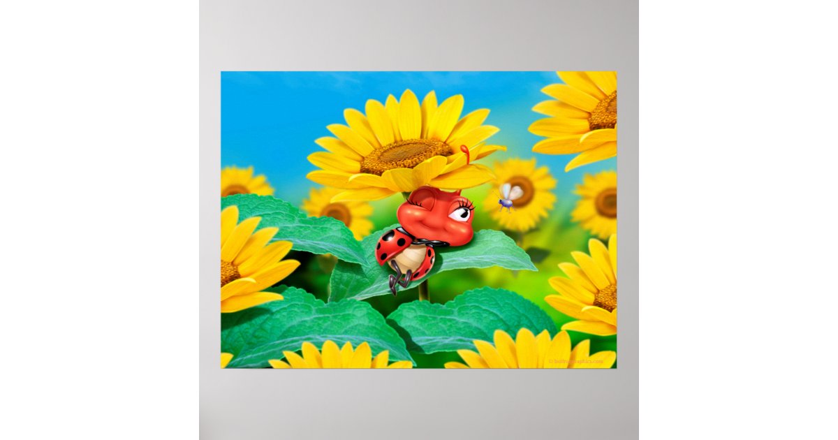 Blumen und Sonnenblumen Poster | Zazzle.de