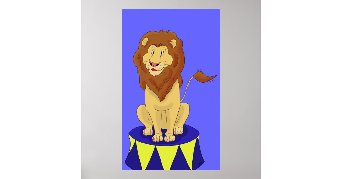 Cartoon Circus Lion Poster Print | Zazzle.de