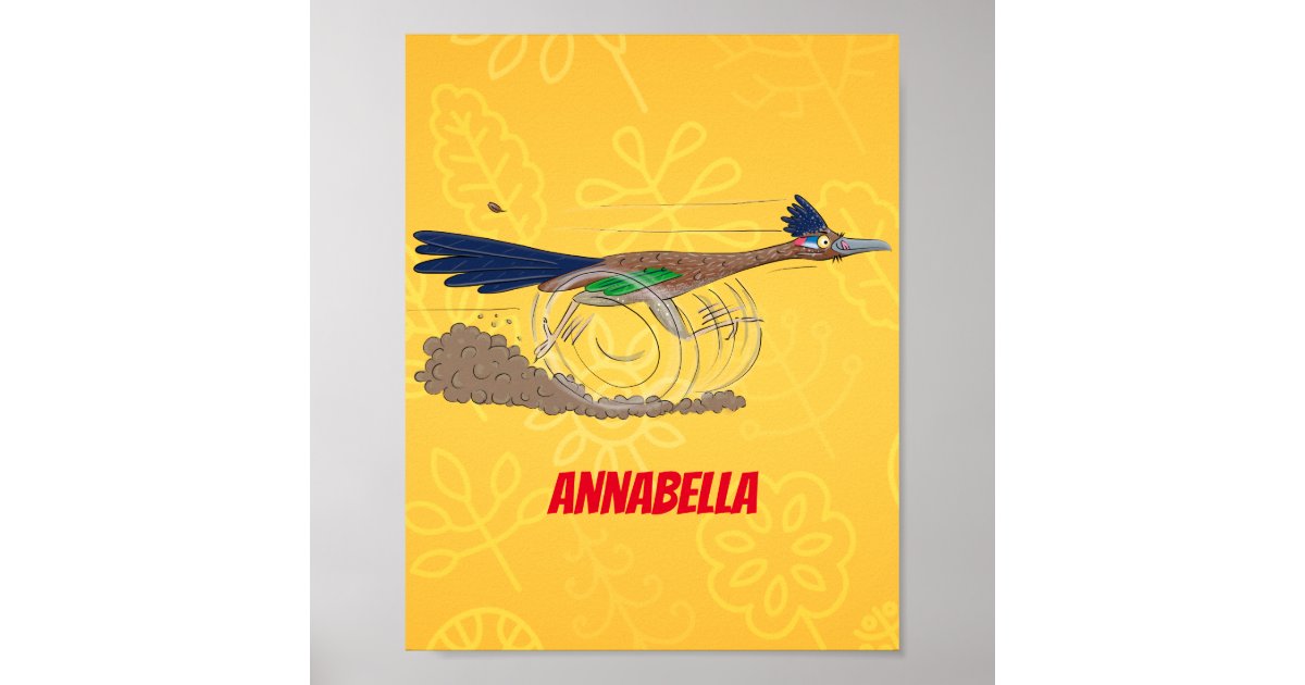 Cartoon-Illustration von Funny Roadrunner Poster | Zazzle.de