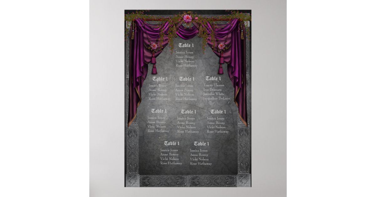 Celtic Medieval Wedding Seating Chart Poster | Zazzle.de