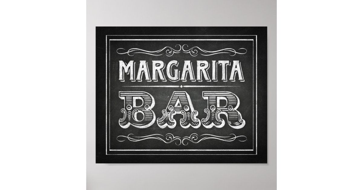 Chalk Style Party Signs / MARGARITA BAR Sign Poster | Zazzle.de