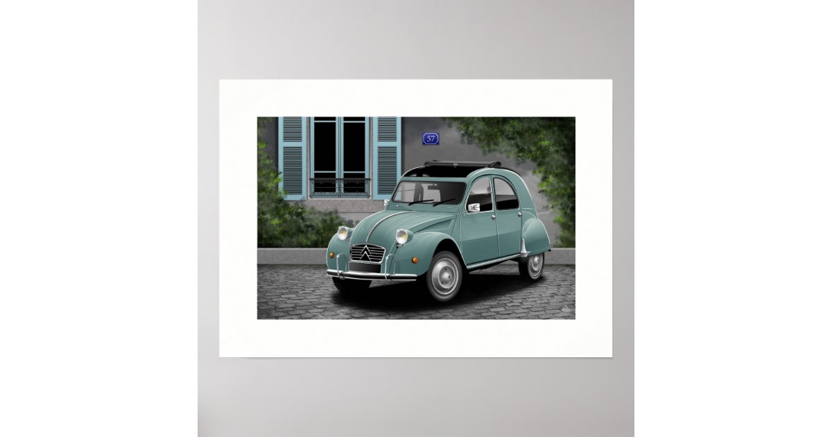 Citroen 2CV Poster Illustration | Zazzle.de