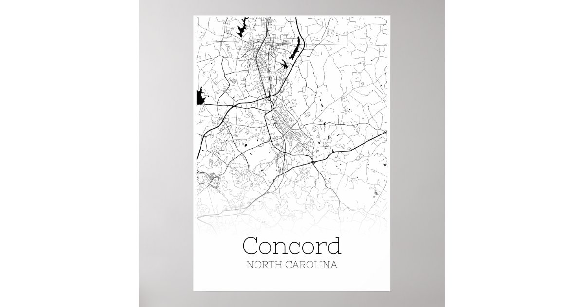 Concord Map - North Carolina - City Map Poster | Zazzle.de
