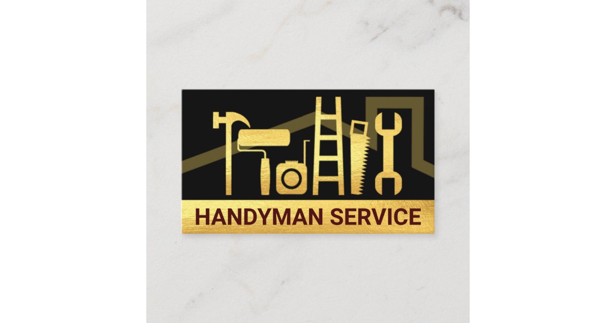Creative Gold Handyman Tools Rooftop Visitenkarte | Zazzle.de