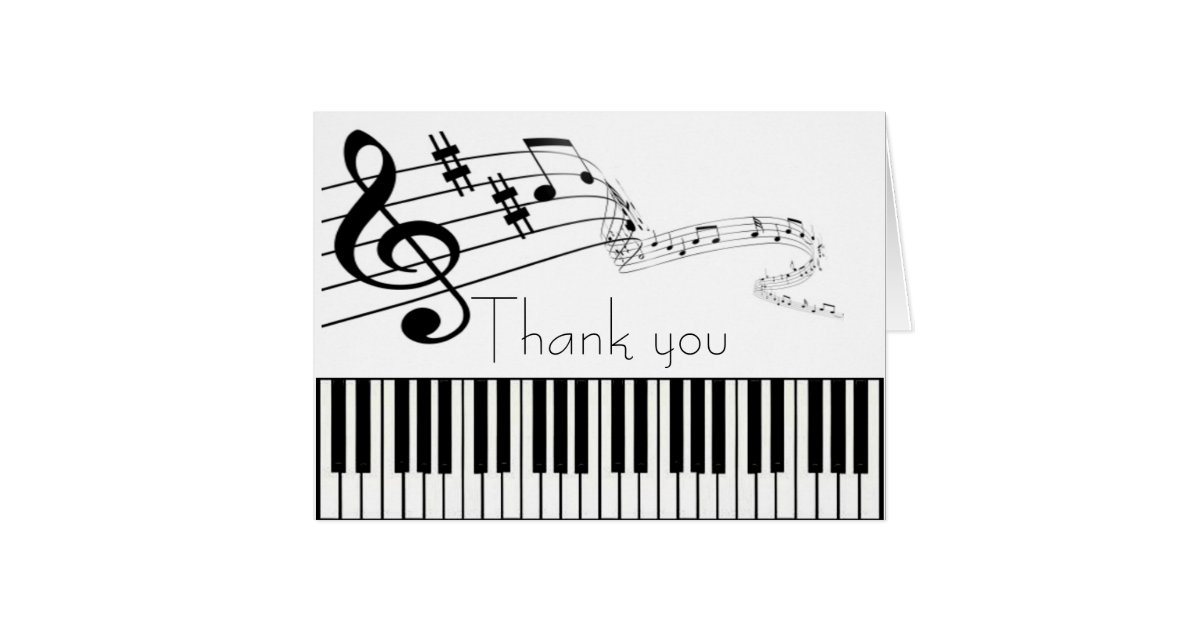 Danke Musik-Anmerkungs-Sorgfalt Mitteilungskarte | Zazzle