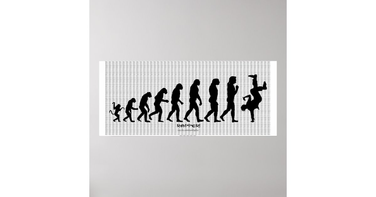 Darwinische Evolution des Rap "RAPPER" Art Poster | Zazzle.de