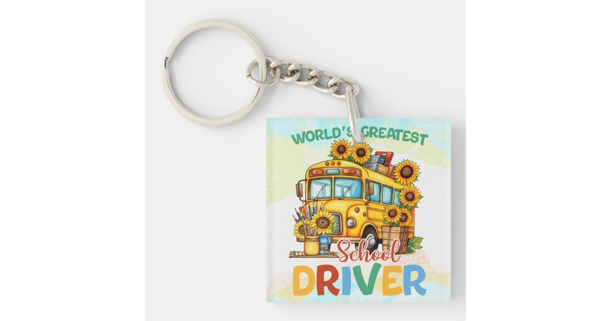 Der weltgrößte Schulbusfahrer Schlüsselanhänger | Zazzle.de