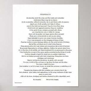 Desiderata Poster | Zazzle.de