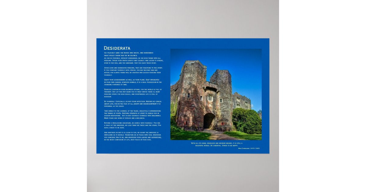 Desiderata Poem - English Castle Intrance Poster | Zazzle.de