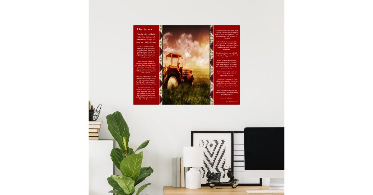 Desiderata Tractor Pflüger Posters Poster | Zazzle.de