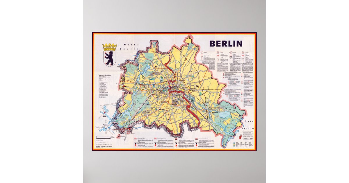 " Deutschland: 1962 Berlin WALL Karte ... Poster | Zazzle.de