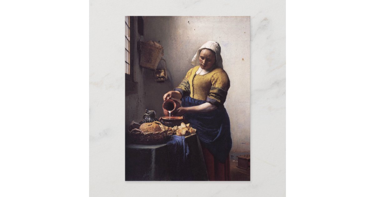 Die Milchmädchen von Johannes Vermeer Postkarte | Zazzle.de Die Milchmädchen von Johannes Vermeer Postkarte | Zazzle.de