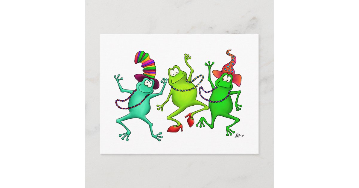 Drei tanzende Frösche Postkarte | Zazzle.de