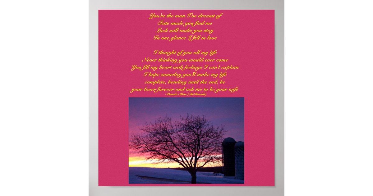 Du bist der Mann, von dem ich geträumt habe... Poe Poster | Zazzle.de