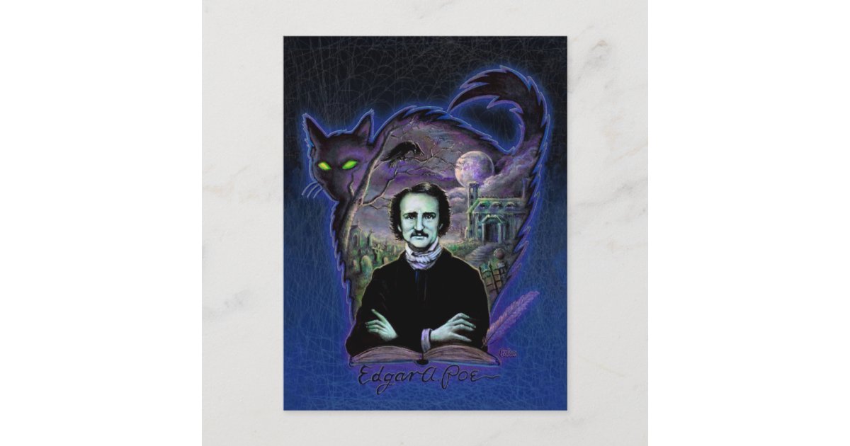 Edgar Allan Poe Gothic Postkarte | Zazzle.de