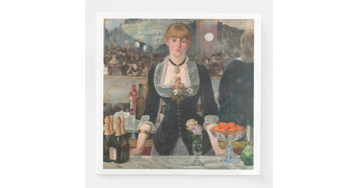 Ein Bar in den Folies-Bergère Edouard Manet Serviette | Zazzle.de