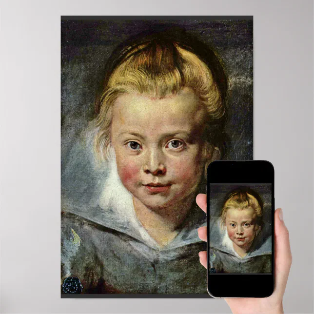 Ein Kinderkopf (Portrait von Clara Serena Rubens) Poster | Zazzle.de