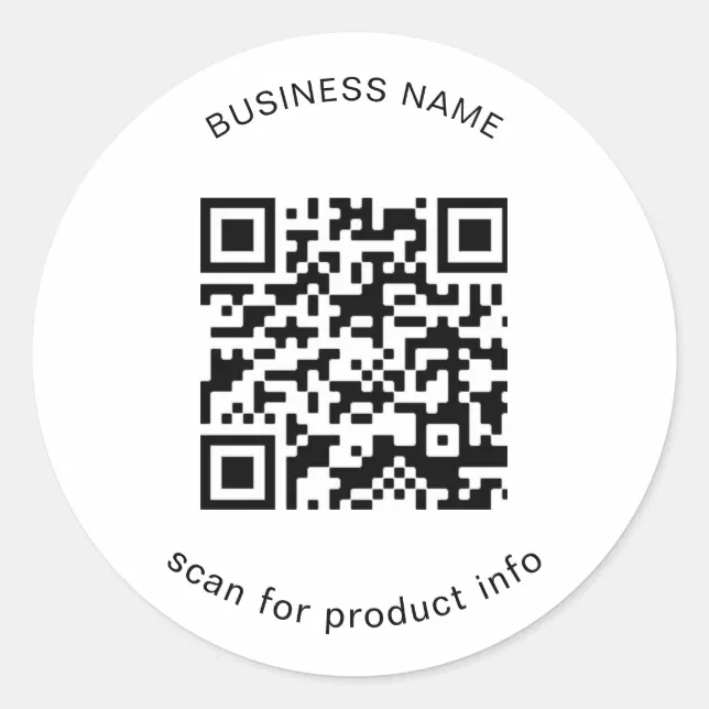 Einfaches Marketing QR Code Business Runder Aufkleber | Zazzle.de