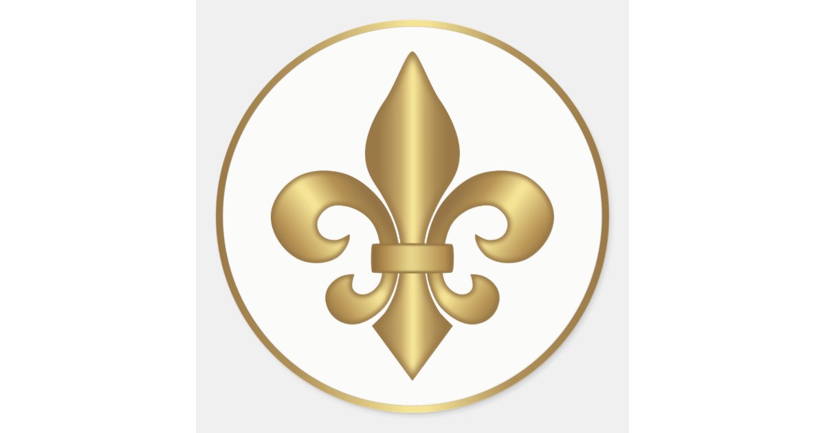 Elegante Gold-Lilie-Symbol Runder Aufkleber | Zazzle.de