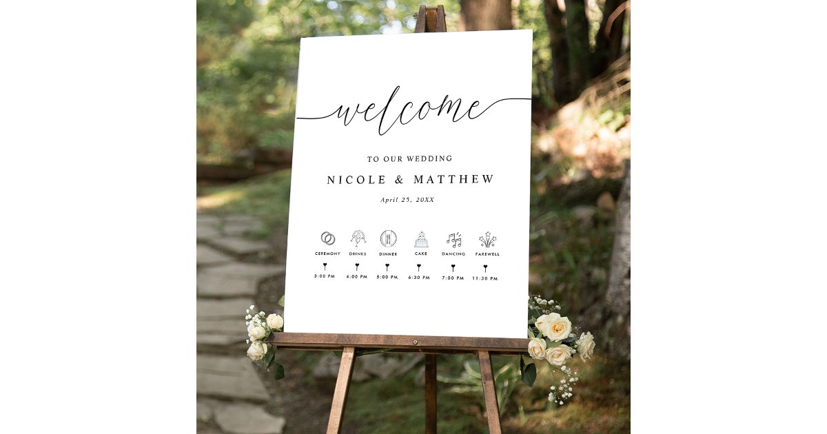 Elegantes Zeichen für vertikale Hochzeiten - Begrü Poster | Zazzle.de Elegantes Zeichen für vertikale Hochzeiten - Begrü Poster | Zazzle.de