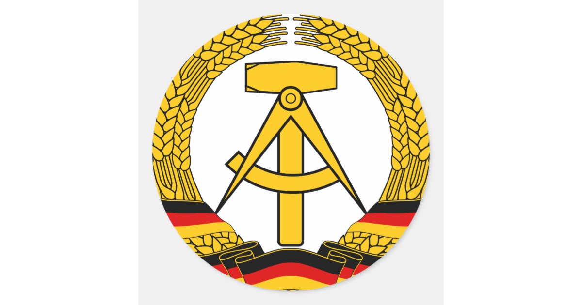 Emblem der DDR - NationalEmblem der DDR Runder Aufkleber | Zazzle.de