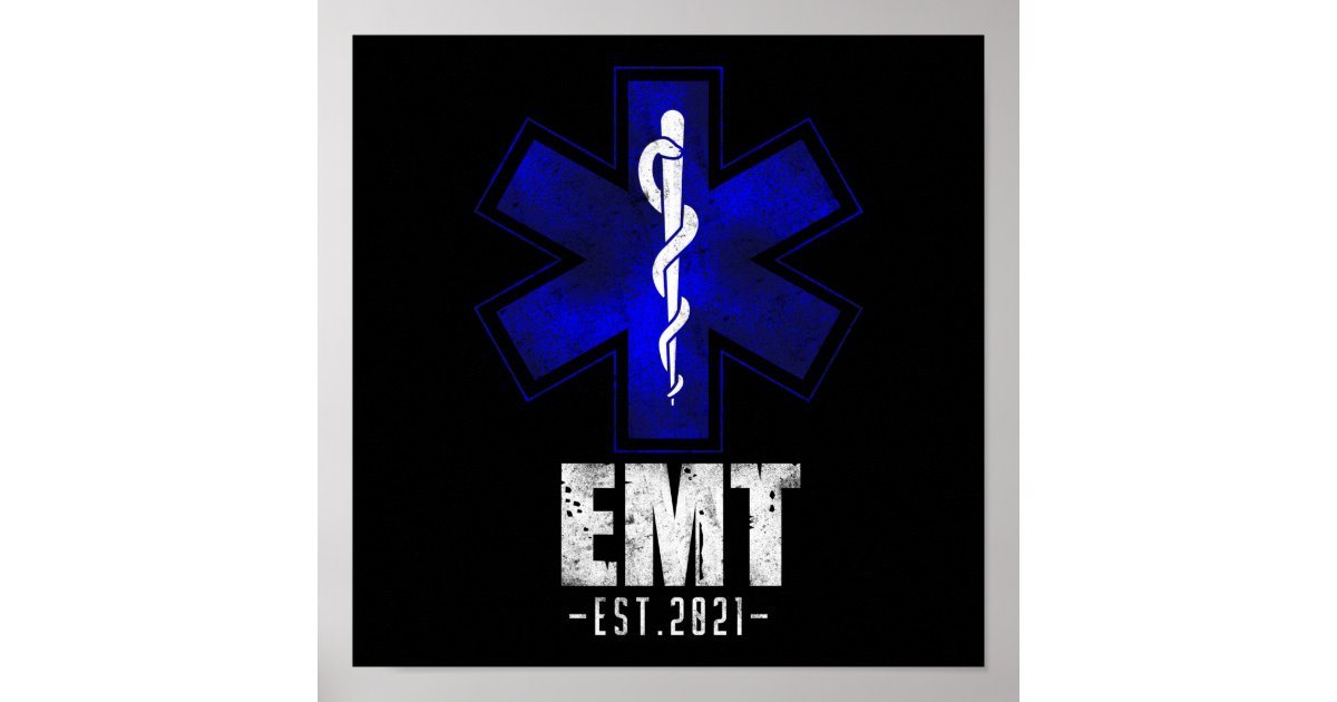 EMS Emergency EMT Est. 2021 Student Abschluss Poster | Zazzle.de