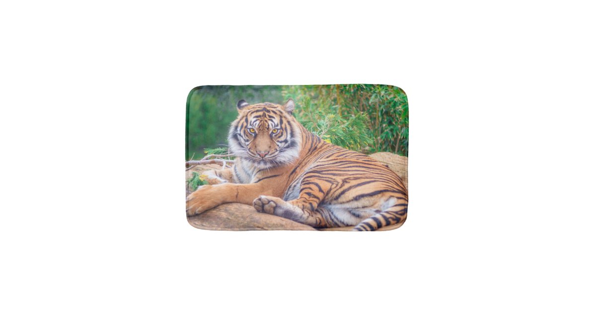 Entspannter stützender Tiger Badematte | Zazzle.de