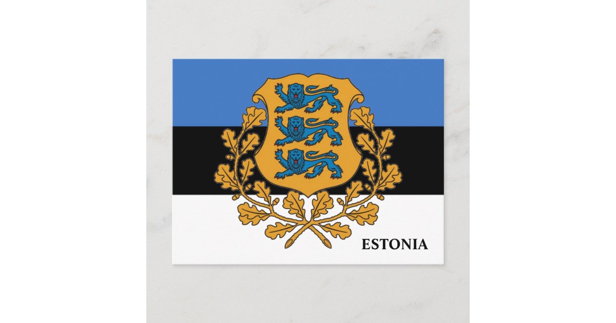 Estland Flag & Coat of Arms Postcard! Postkarte | Zazzle.de