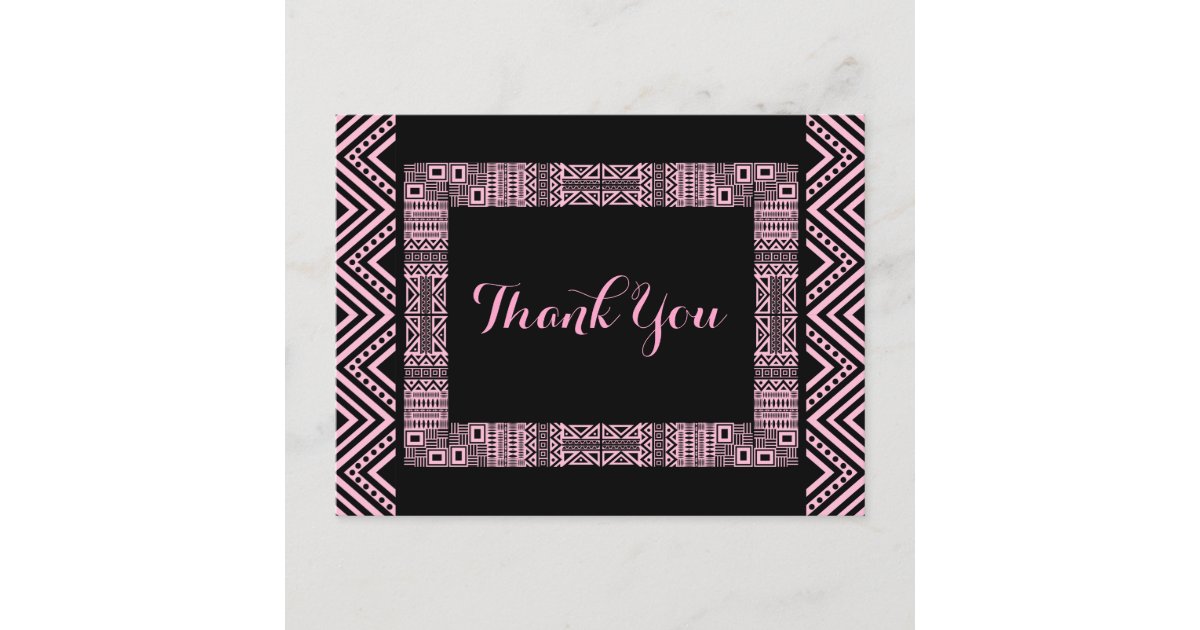 Ethnic Design Wedding Vielen Dank Postcard 3 Postkarte | Zazzle.de