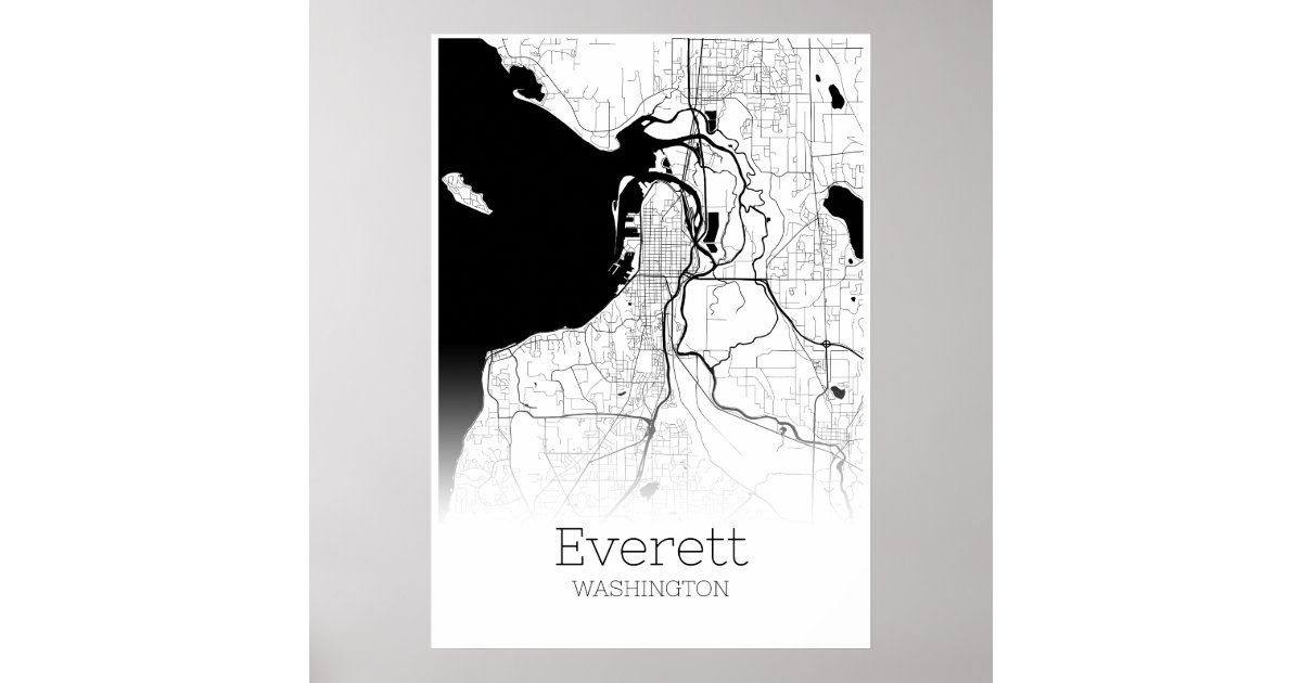 Everett Map - Washington - City Map Poster | Zazzle.de