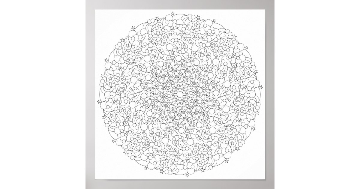Farbenplakat - Blase Star Mandala Poster | Zazzle.de