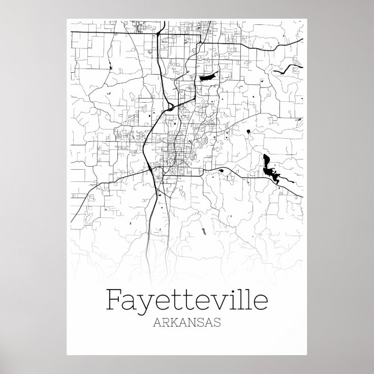 Fayetteville Map - Arkansas - City Map Poster | Zazzle.de