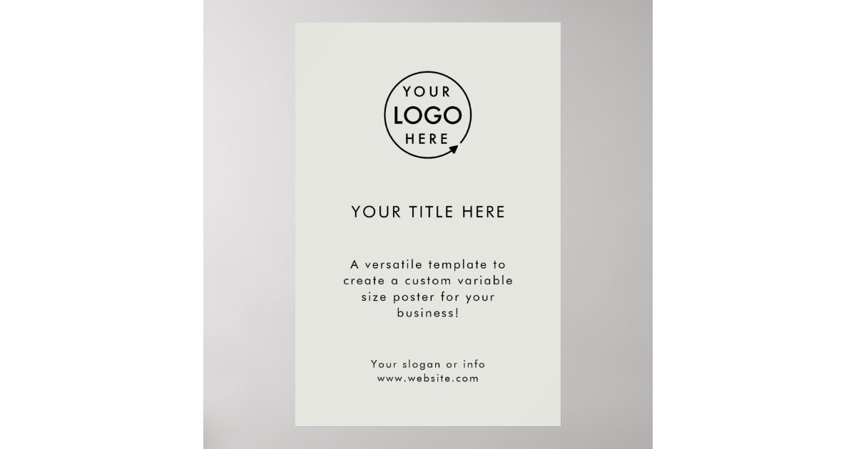 Firmenlogo | Erstellen Sie Ihr eigenes modernes Gr Poster | Zazzle.de